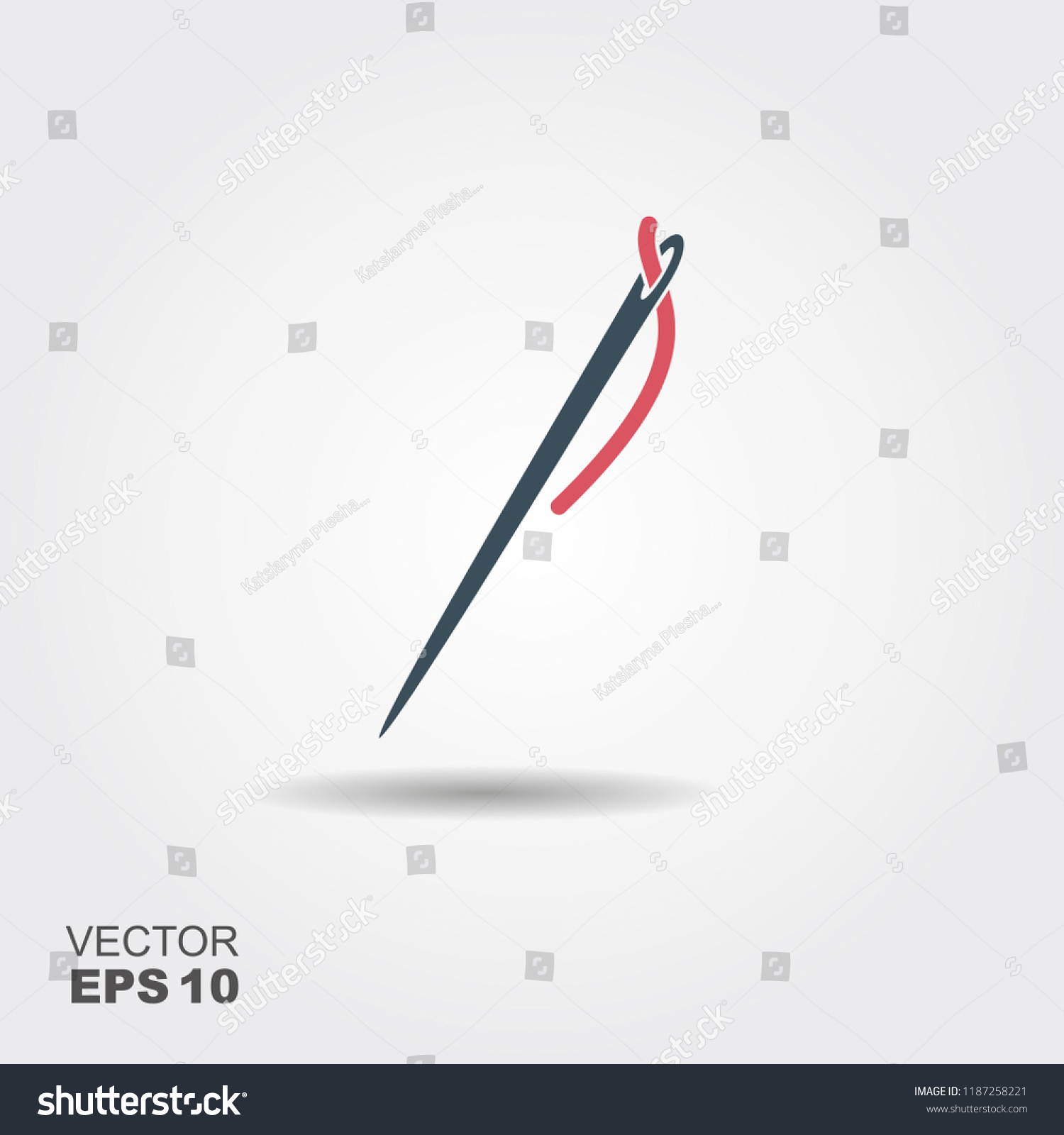 Needle Thread Vector Icon Sewing Concept Stock Vector (Royalty Free ...