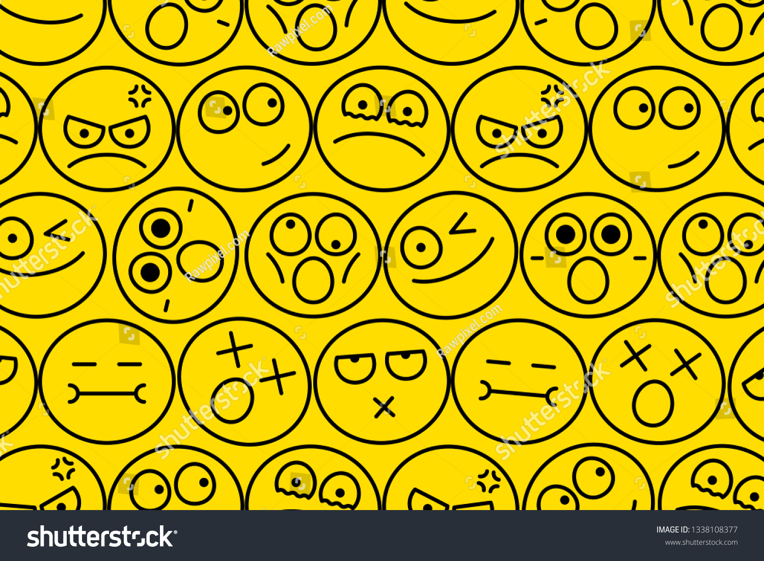 Negative Facial Expression Collection Vector Stock Vector (Royalty Free ...