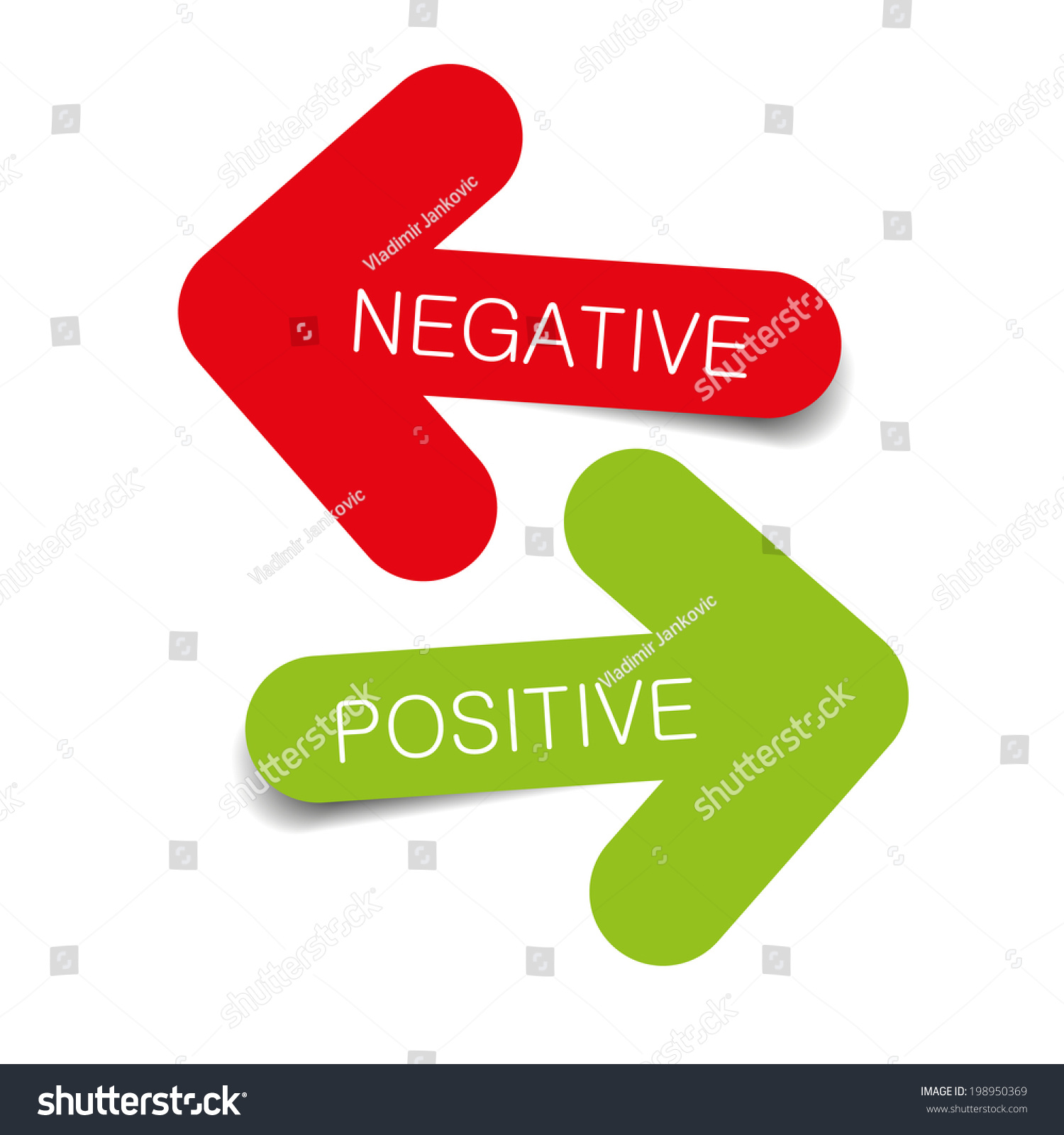Negative Positive Illustration Arrows Stock Vector (Royalty Free ...