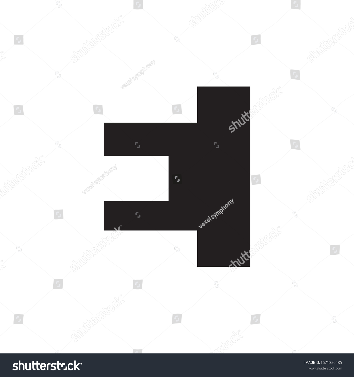Negative Space Alphabet Logo Design Stock Vector (Royalty Free) 1671320485