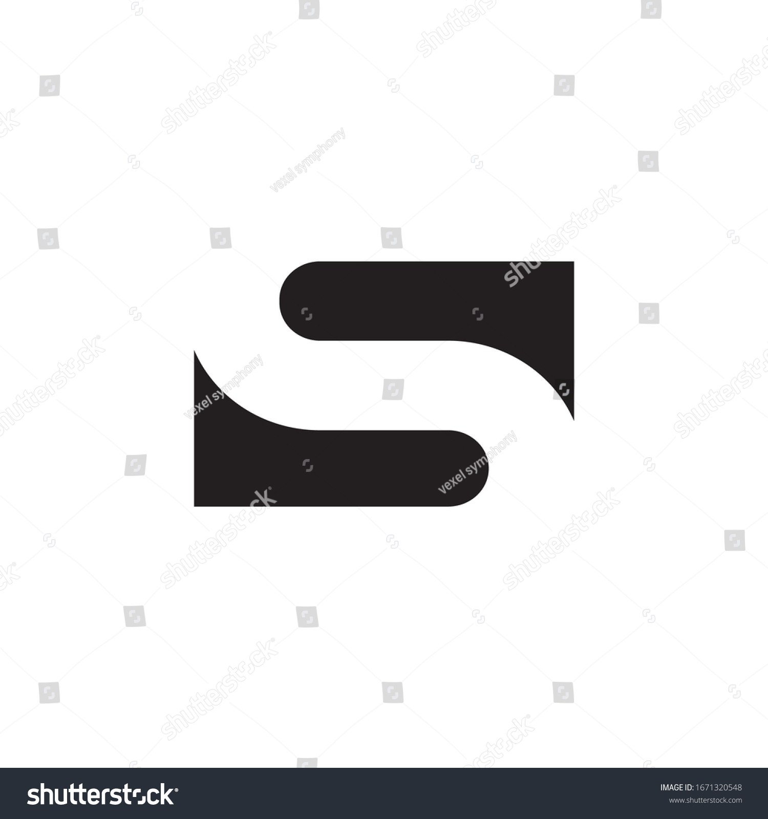 Negative Space Alphabet Logo Design Stock Vector (Royalty Free) 1671320548