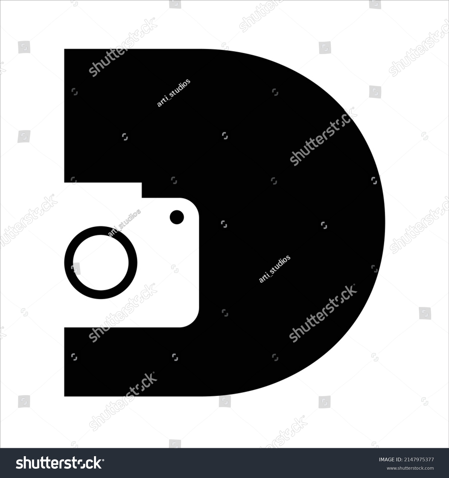 Negative Space Camera Letter D Logo Stock Vector (Royalty Free ...