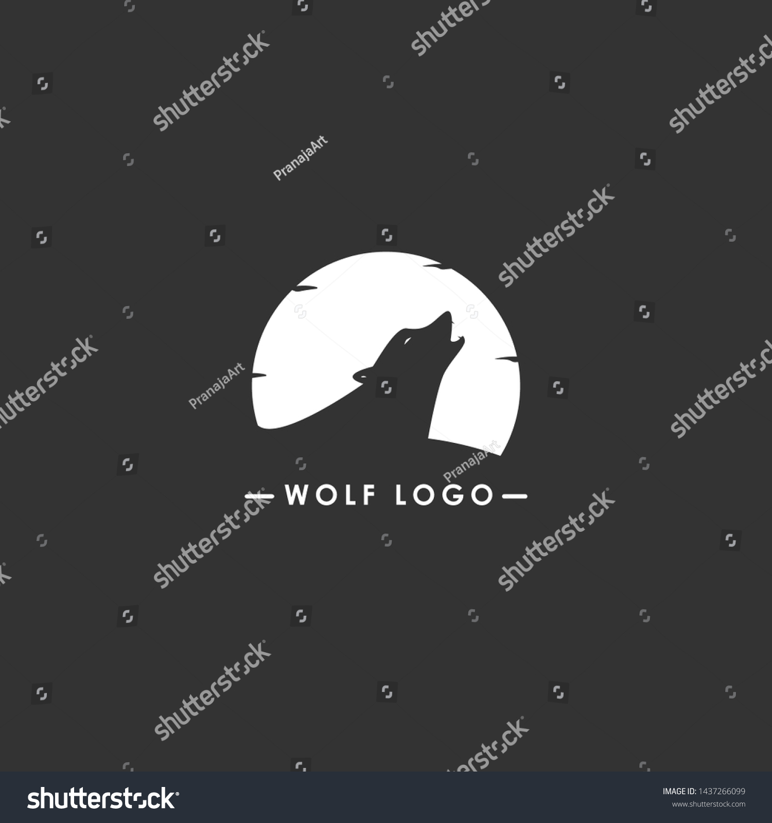 Negative Space Moon Wolf Template Logo: เวกเตอร์สต็อก (ปลอดค่าลิขสิทธิ์ ...