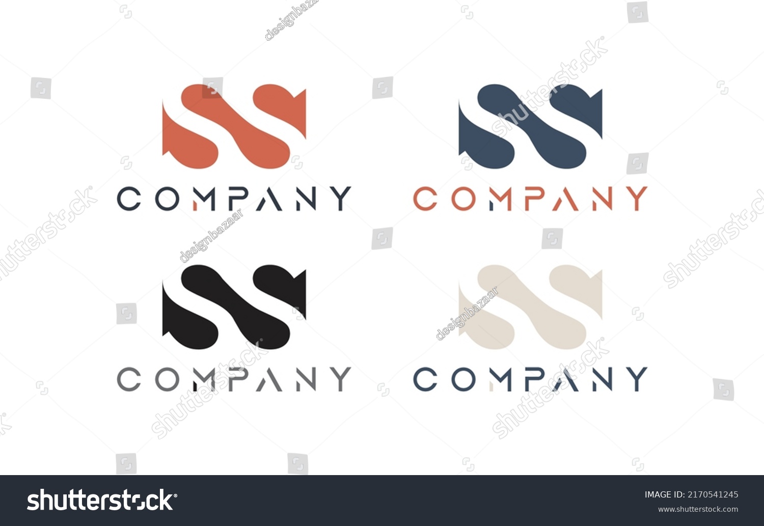 Negative Space Ss Logoalphabet Ss Initials Stock Vector (Royalty Free ...