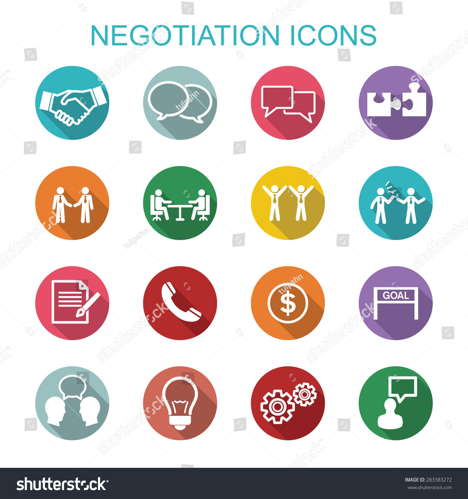 Negotiation Icons Flat Vector Symbols Stock Vector (Royalty Free ...