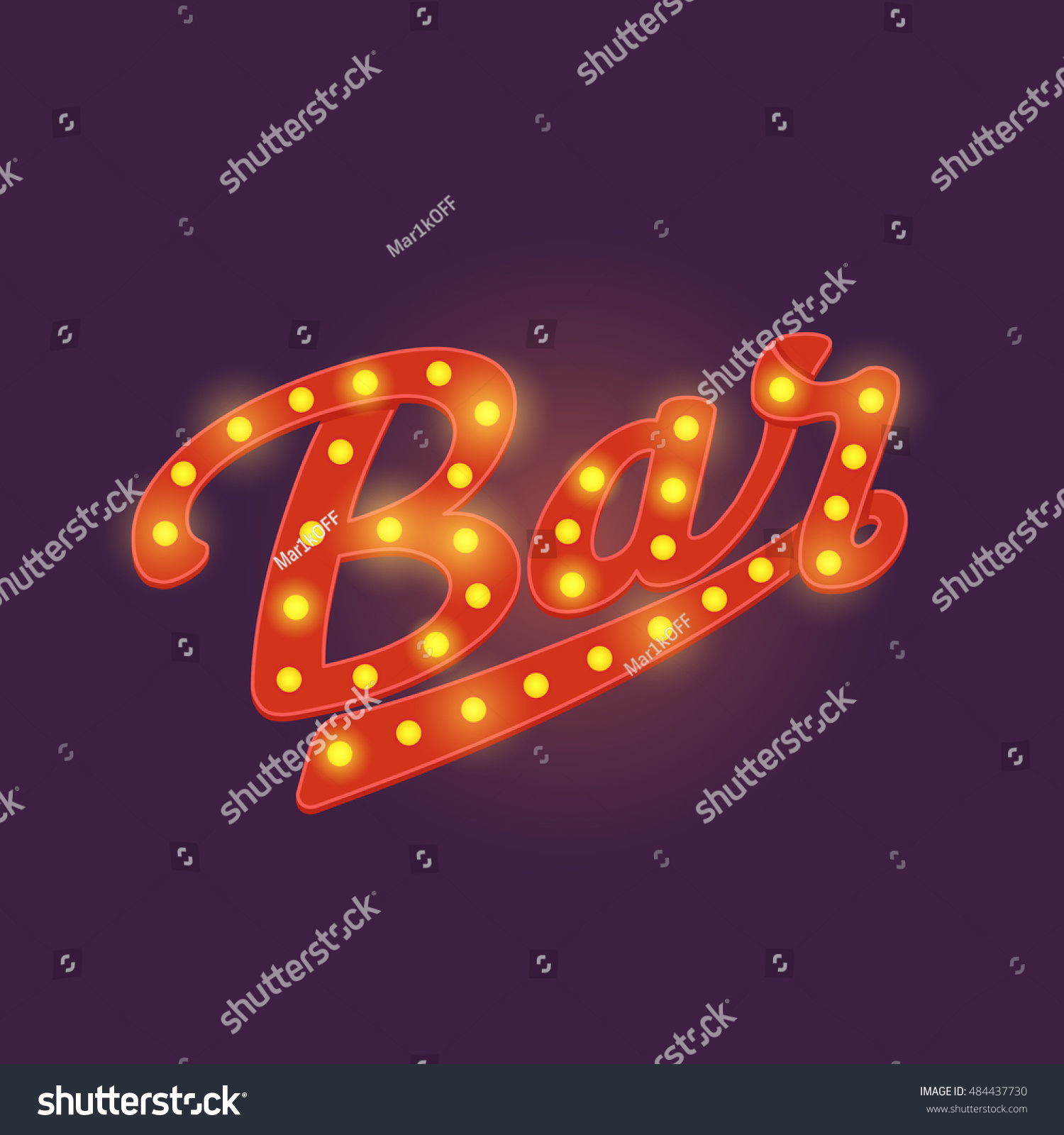 Neon Bar Sign Vector Stock Vector (Royalty Free) 484437730 | Shutterstock