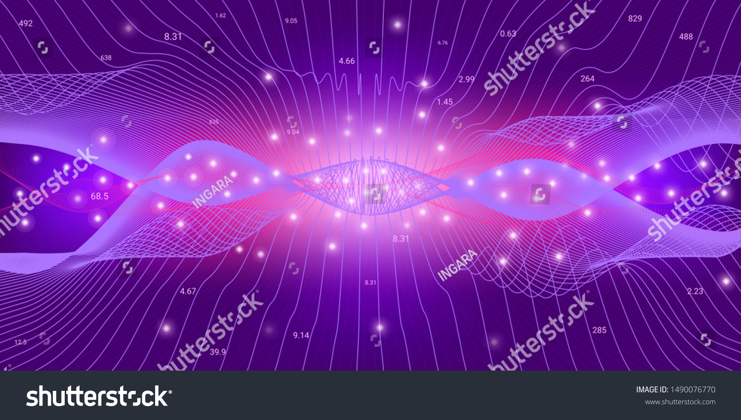 Neon Big Data Screen Matrix Visualization Stock Vector (Royalty Free ...