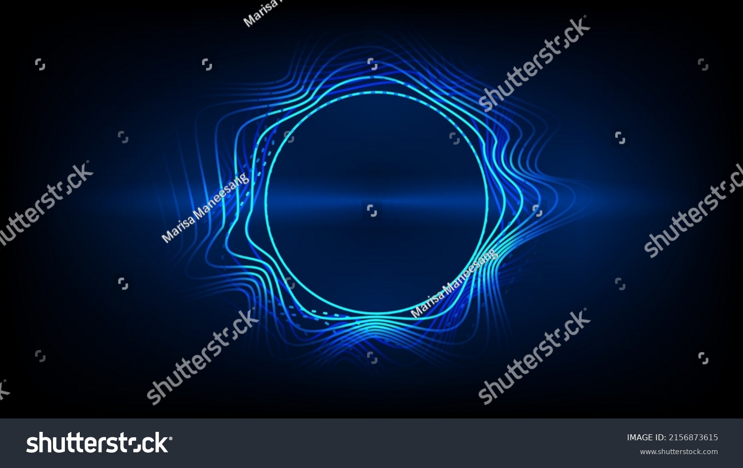 Neon Blue Vibration Eclipse Waves Glowing Stock Vector (Royalty Free ...