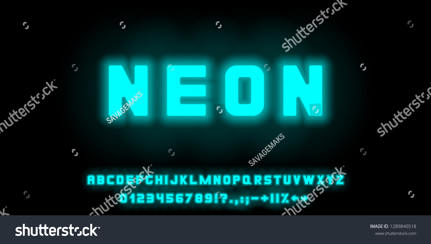 Neon Bold Font Stock Vector (Royalty Free) 1289840518 | Shutterstock