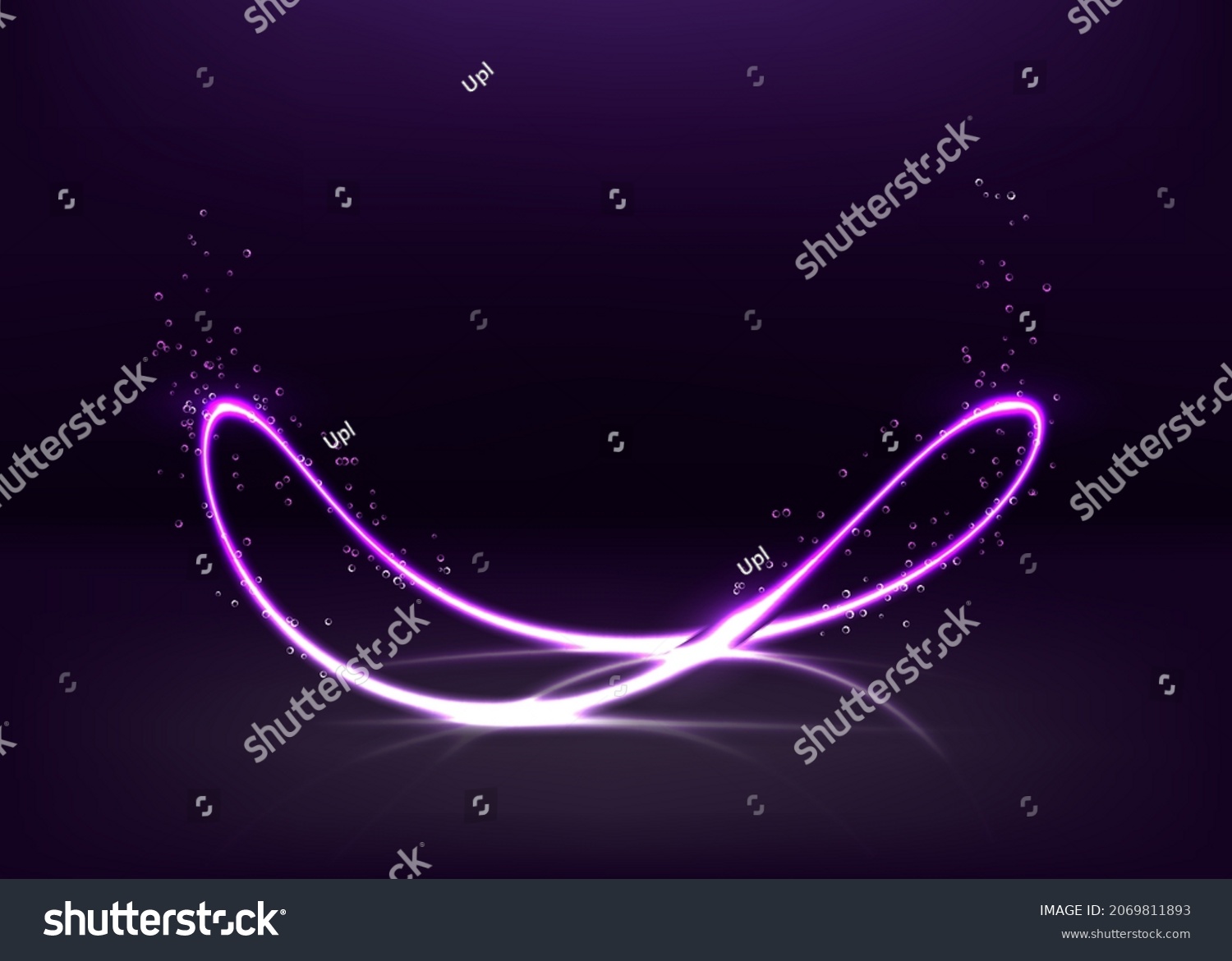 Neon Circle Light Line On Ground Stock Vector (Royalty Free) 2069811893 ...