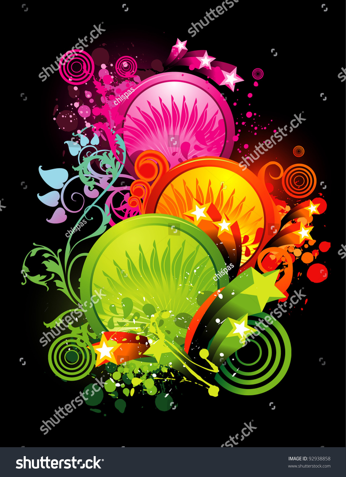 Neon Color Vector Illustration Stock Vector (Royalty Free) 92938858 ...