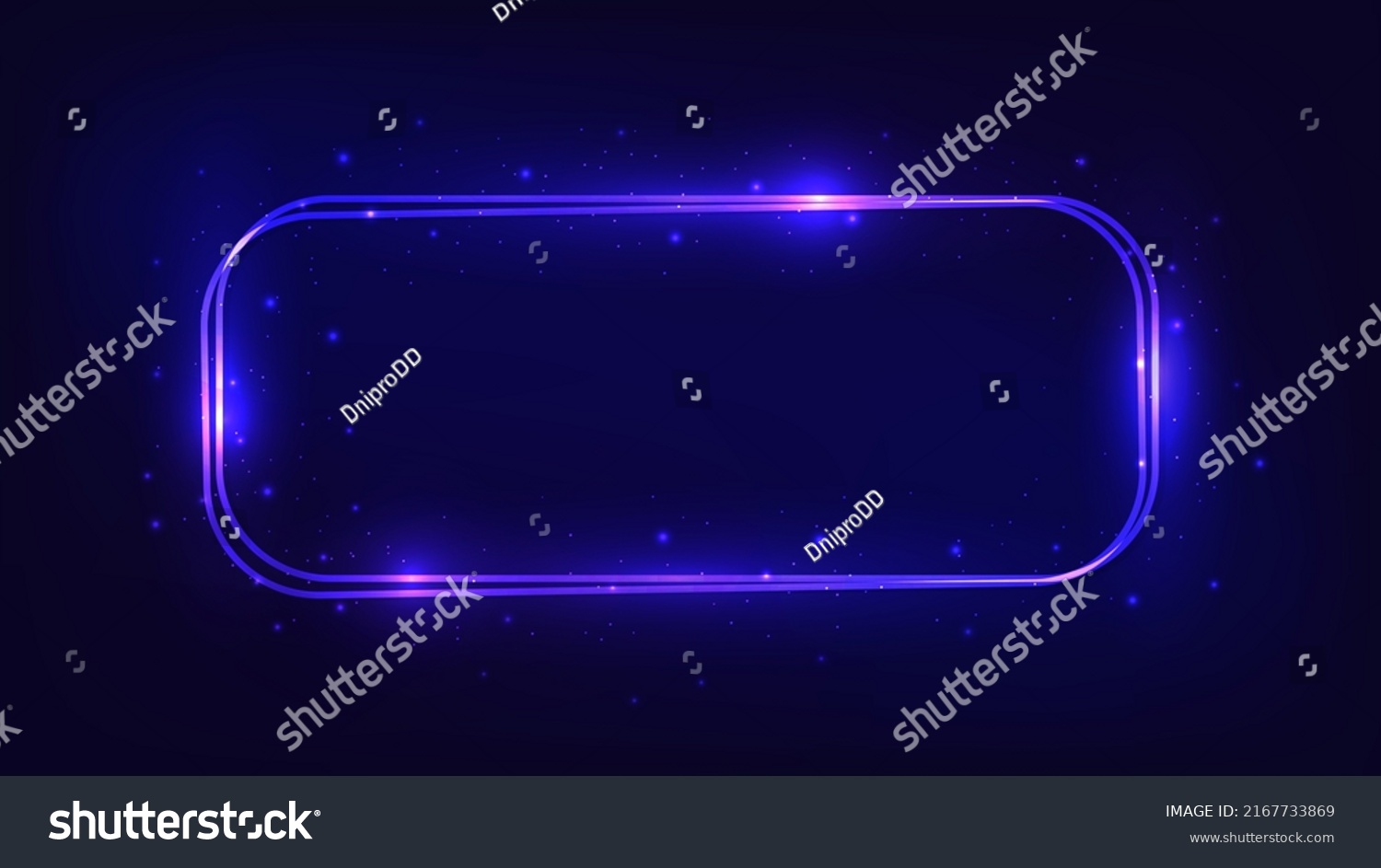Neon Double Rounded Rectangular Frame Shining Stock Vector (Royalty Free) 2167733869 | Shutterstock