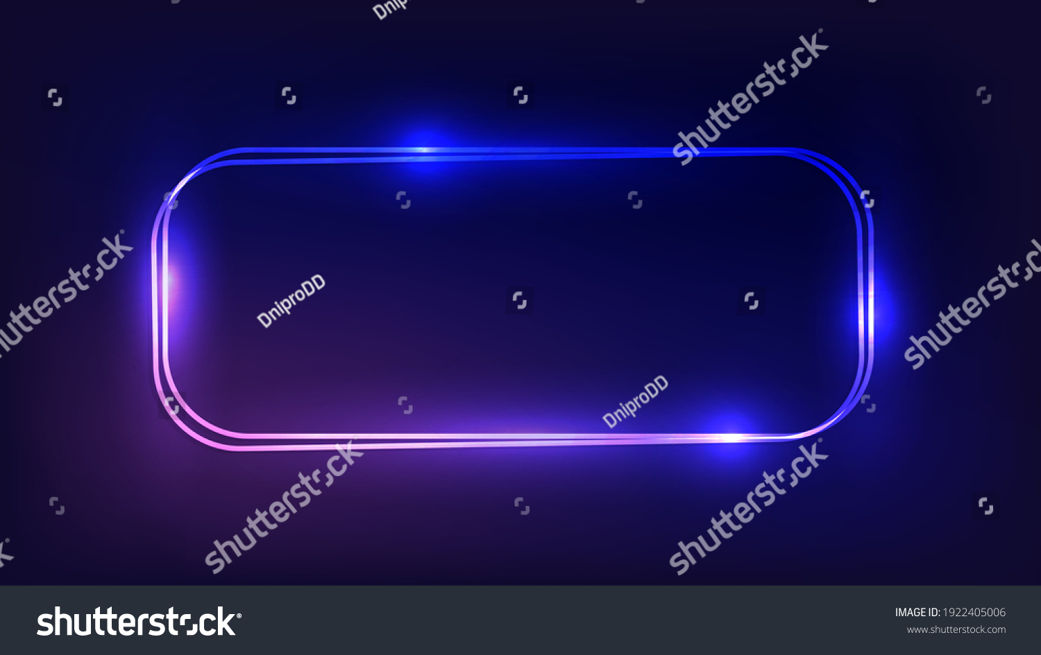 Neon Double Rounded Rectangular Frame Shining: เวกเตอร์สต็อก (ปลอดค่า ...