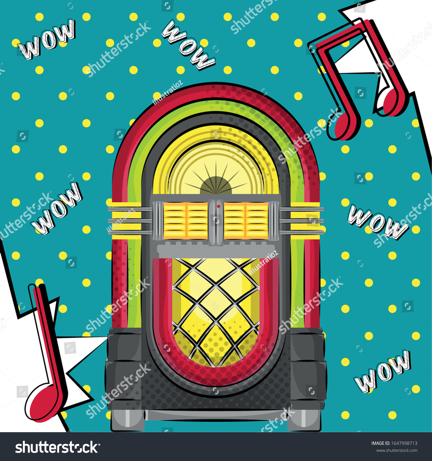 Neon Jukebox Comic Expression Pop Art Stock Vector (Royalty Free ...