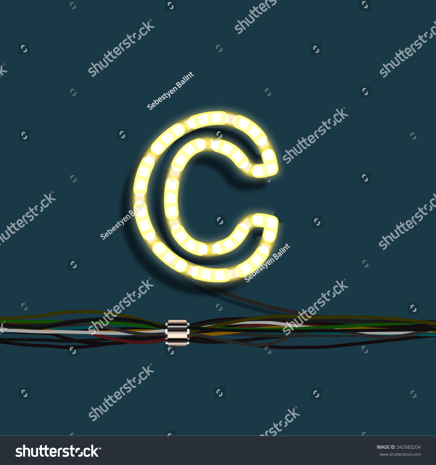 Neon Letter Wires Vector Stock Vector (Royalty Free) 342983204
