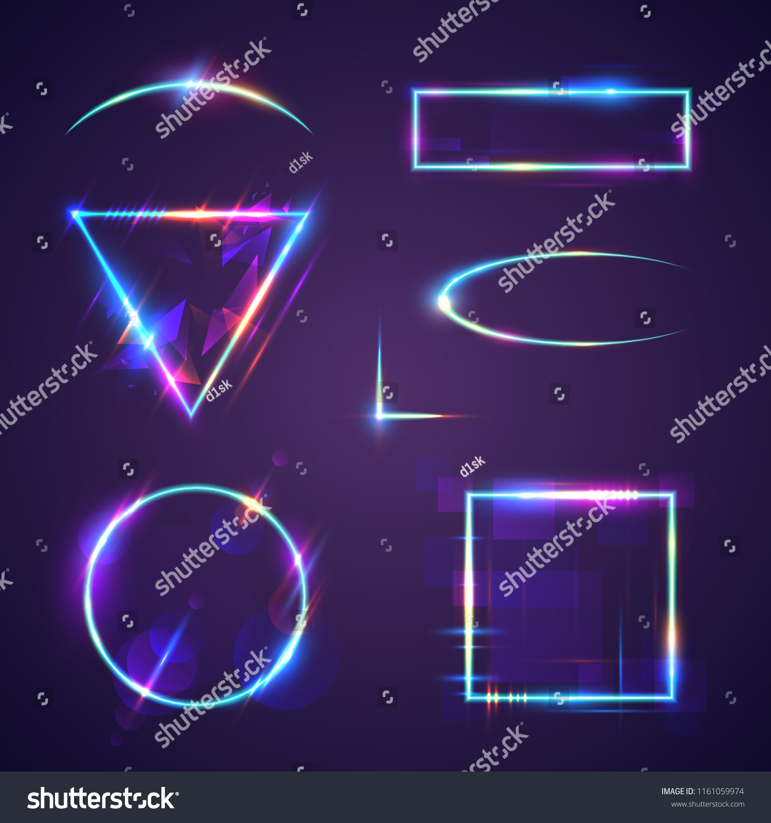 Neon Light Frames Stock Vector (Royalty Free) 1161059974 | Shutterstock