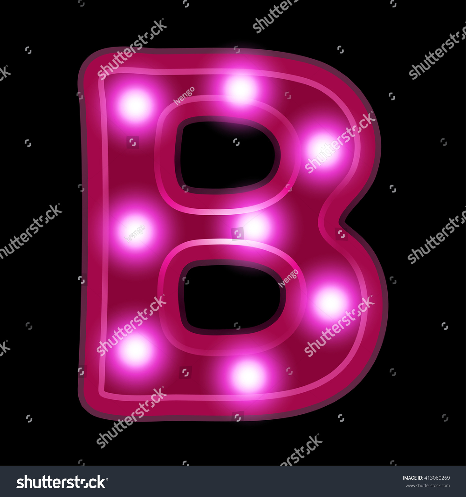 Neon Light Letter B Vector Font: เวกเตอร์สต็อก (ปลอดค่าลิขสิทธิ์ ...