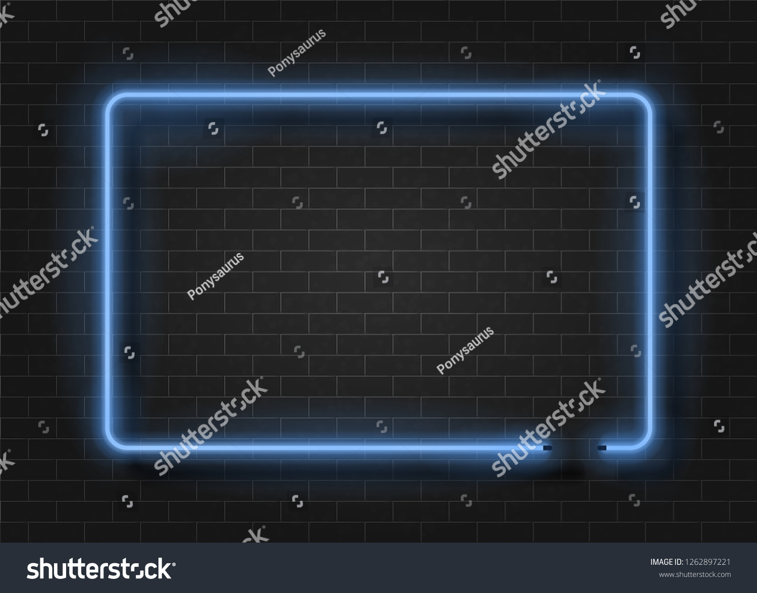 Neon Light Rectangle Template On Dark Stock Vector (Royalty Free ...