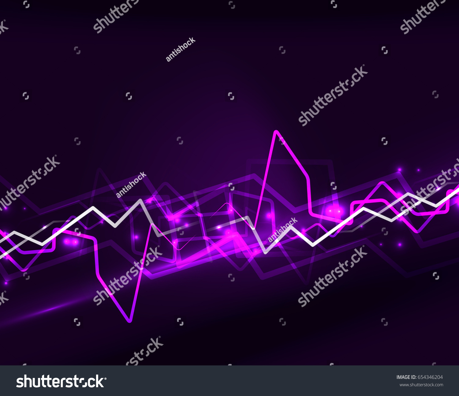 Neon Purple Lightning Vector Background Template: เวกเตอร์สต็อก (ปลอด ...
