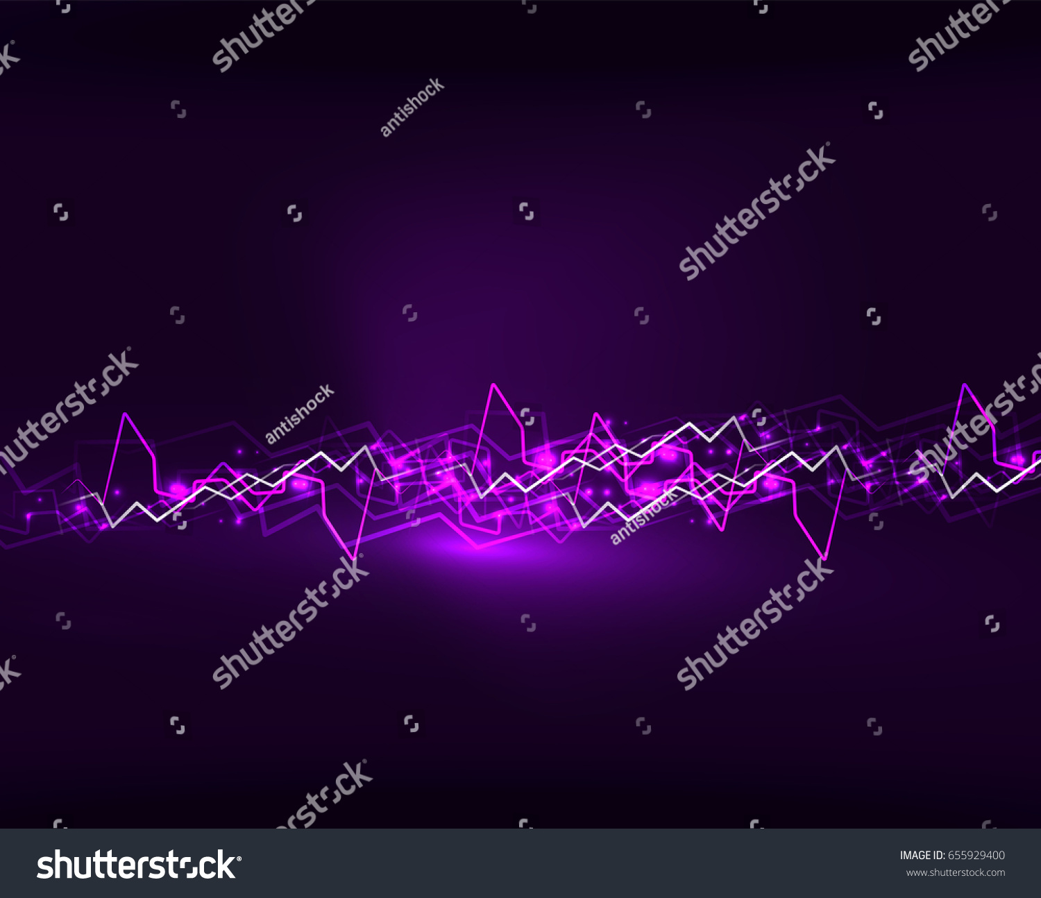 Vektor Stok Neon Purple Lightning Vector Background Template (Tanpa ...