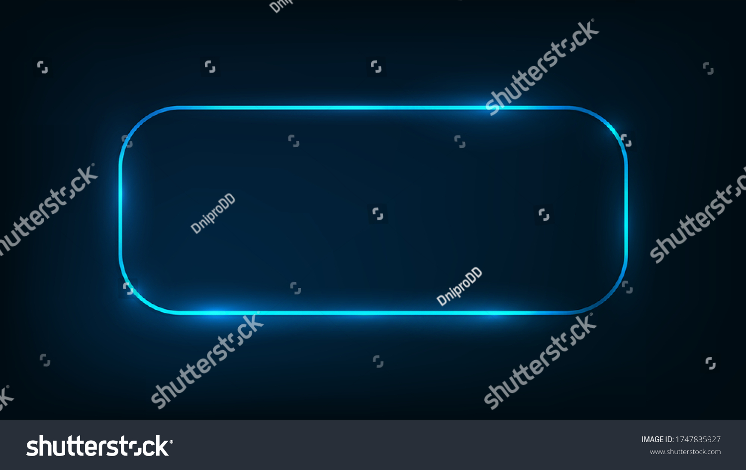 Neon Rounded Rectangle Frame Shining Effects Stock Vector (Royalty Free ...