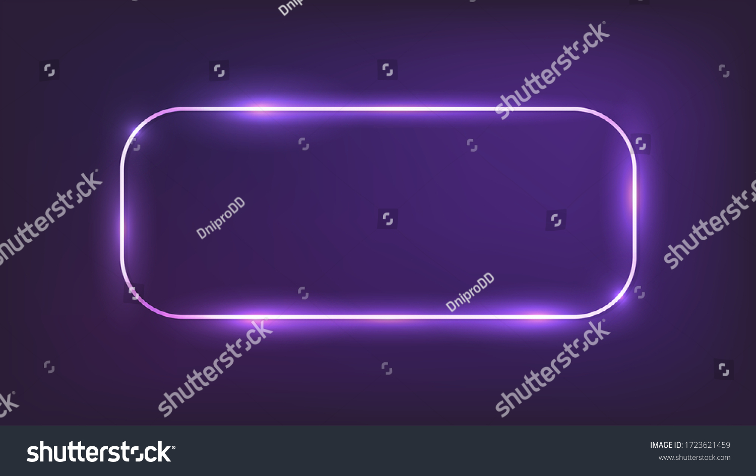 Neon Rounded Rectangular Frame Shining Effects Stock Vector (Royalty ...
