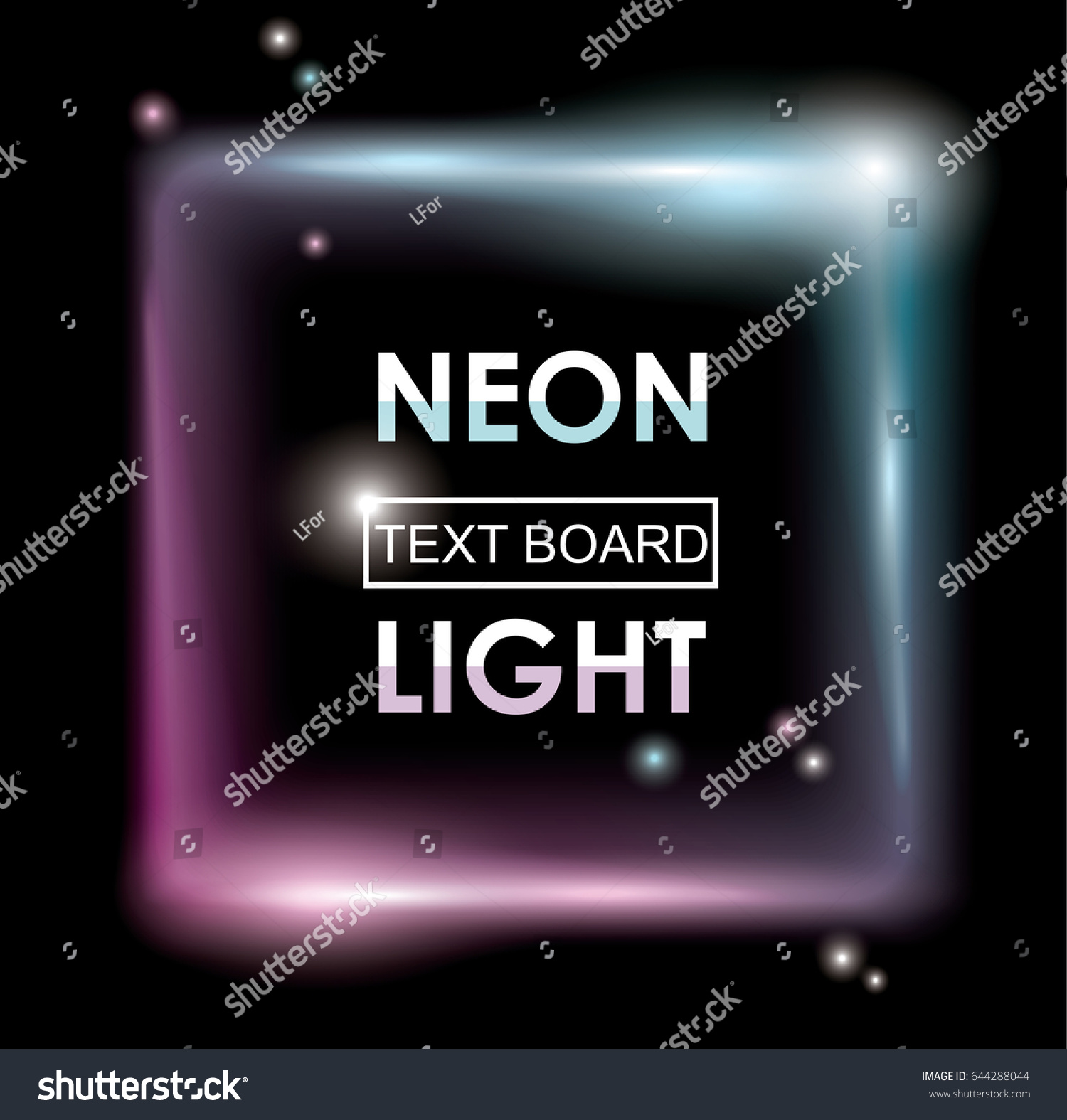 Neon Sign Light Frame On Dark Stock Vector (Royalty Free) 644288044