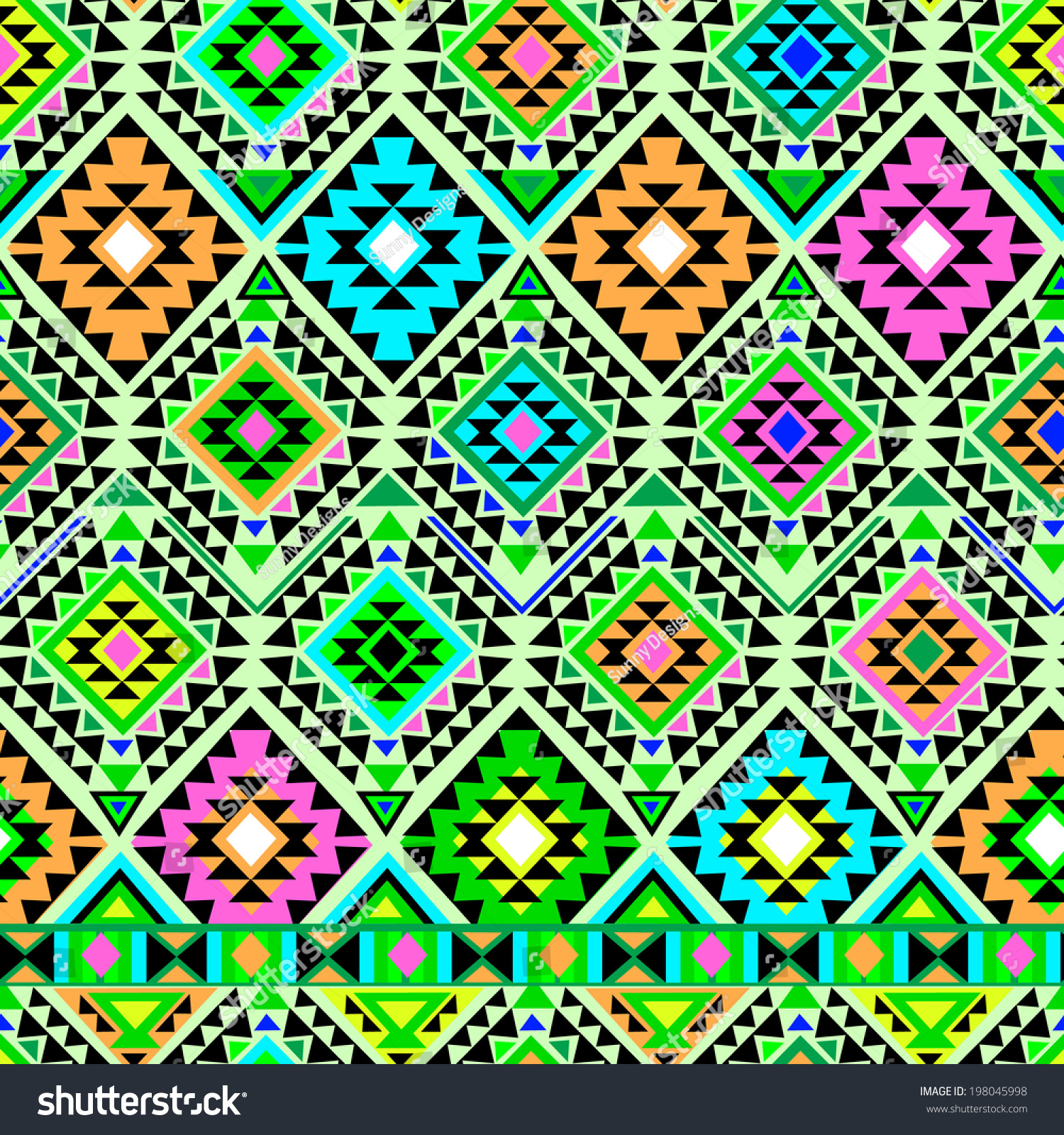 Neon Summer Aztec Print Seamless Vector Stock Vector (Royalty Free ...