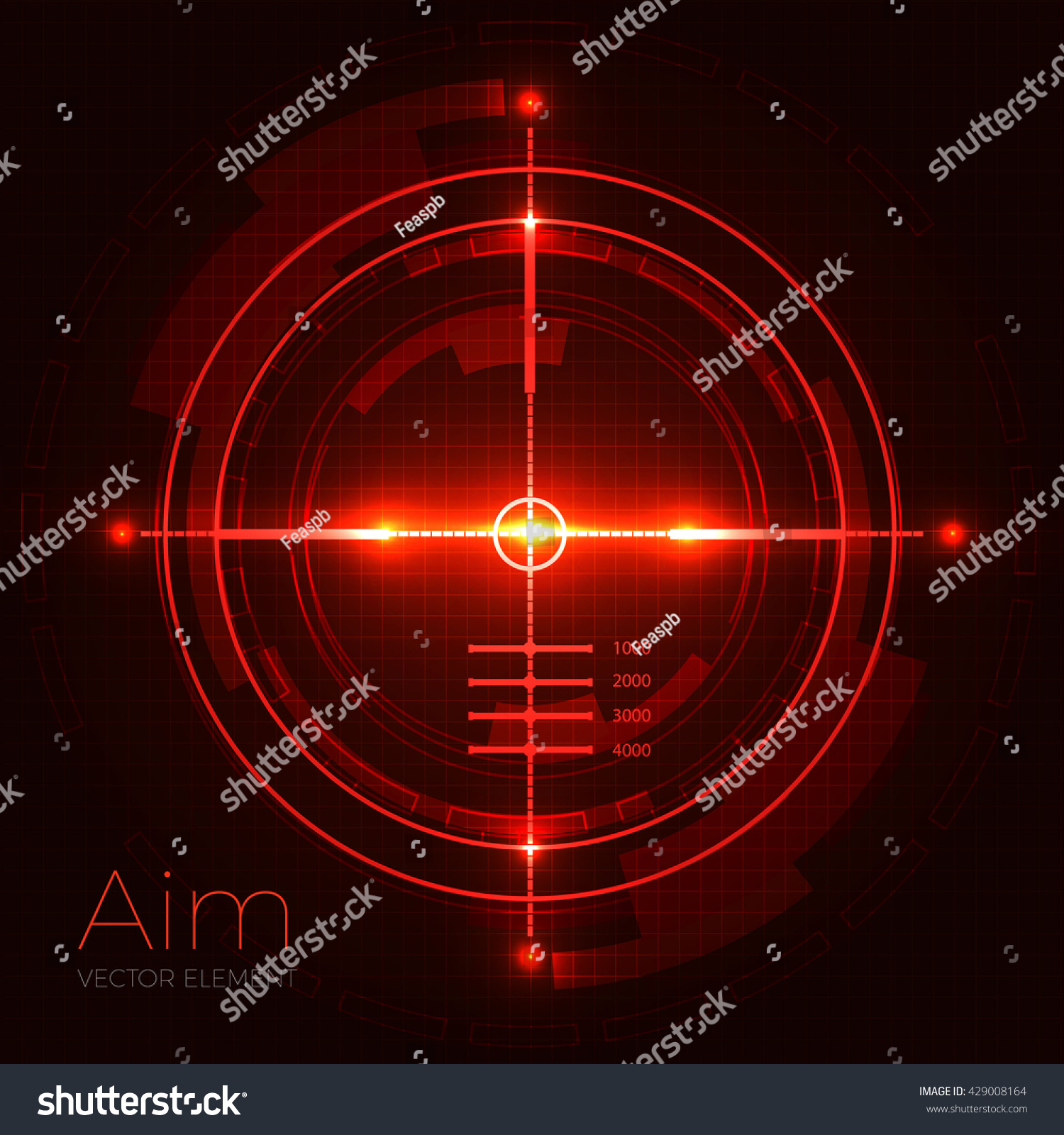 Neon Target On Blueprint Background Game Stock Vector (Royalty Free ...