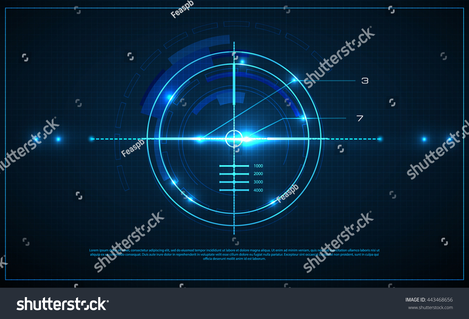 Neon Target On Blueprint Background Game Stock Vector (Royalty Free ...