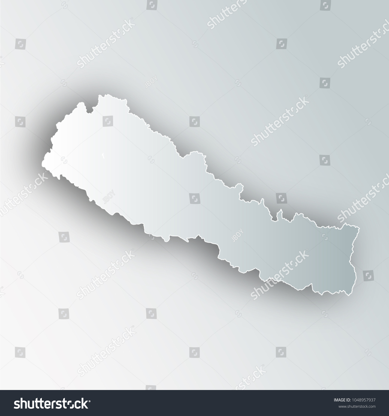 Nepal Map Frame Icon: vector de stock (libre de regalías) 1048957937 ...