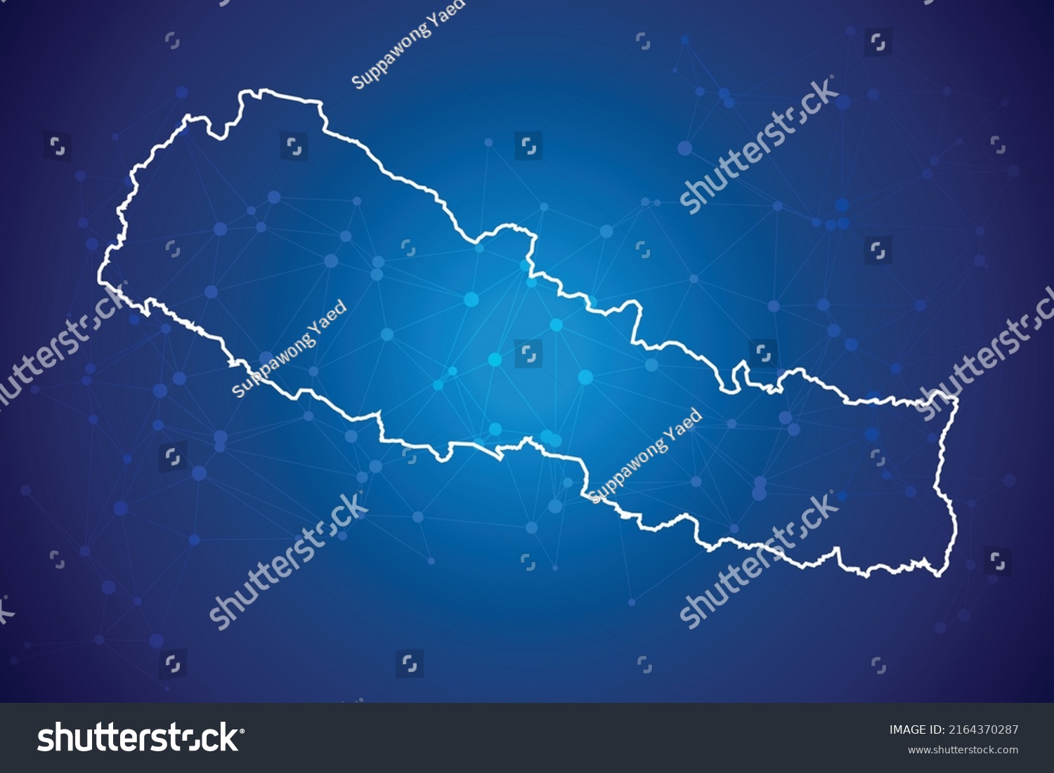 Nepal Map Technology Network Connection Background Stock Vector ...