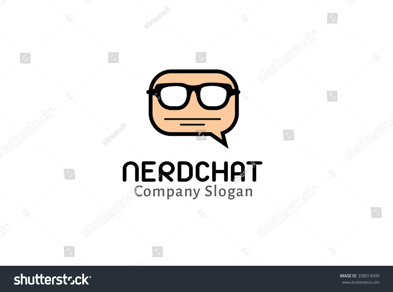 Nerd Chat Logo Design Illustration Stock Vector (Royalty Free) 358014500