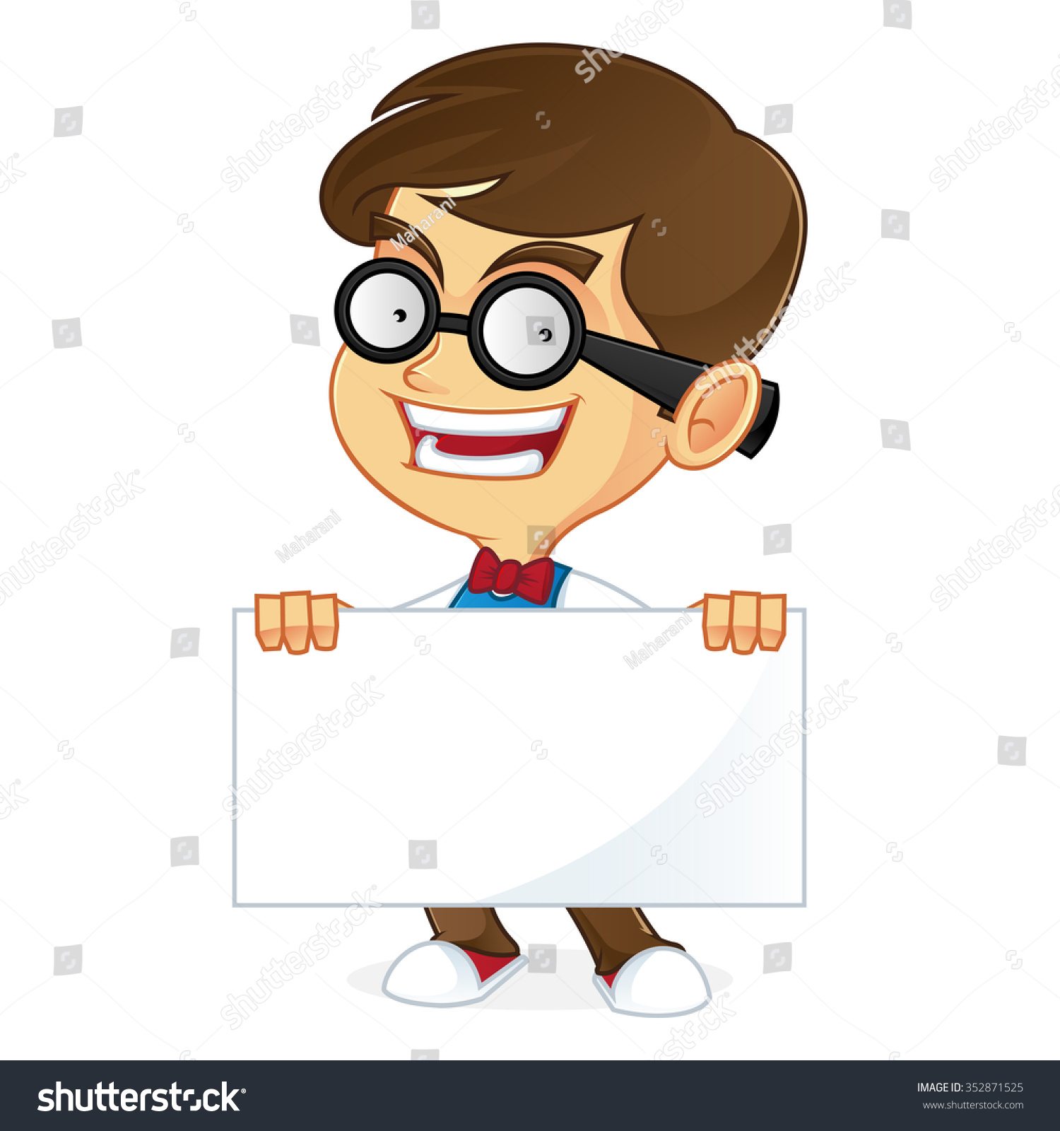 Nerd Holding Sign Stock Vector (Royalty Free) 352871525 | Shutterstock