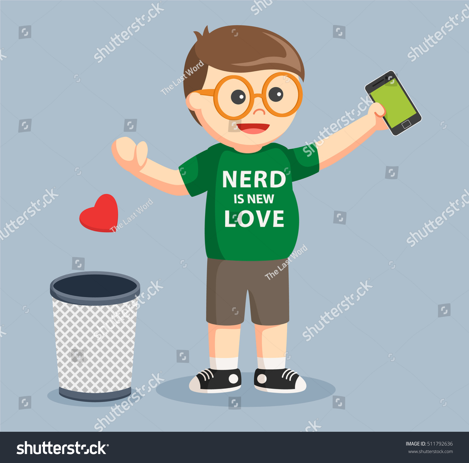 Nerd Throwing Love Into Trash Stock Vector (Royalty Free) 511792636 | Shutterstock