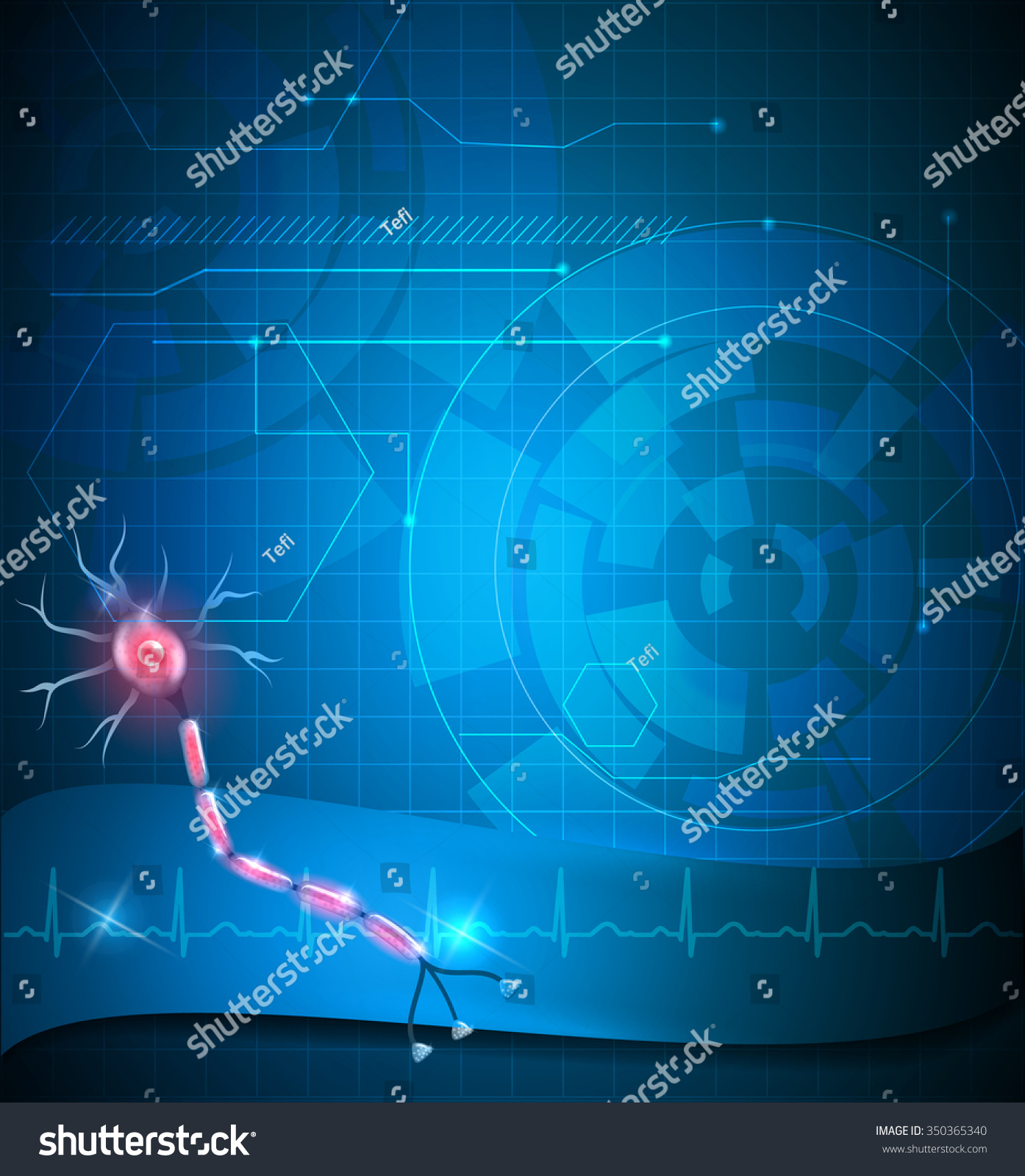 Nerve Cell Abstract Blue Background Design: vector de stock (libre de ...