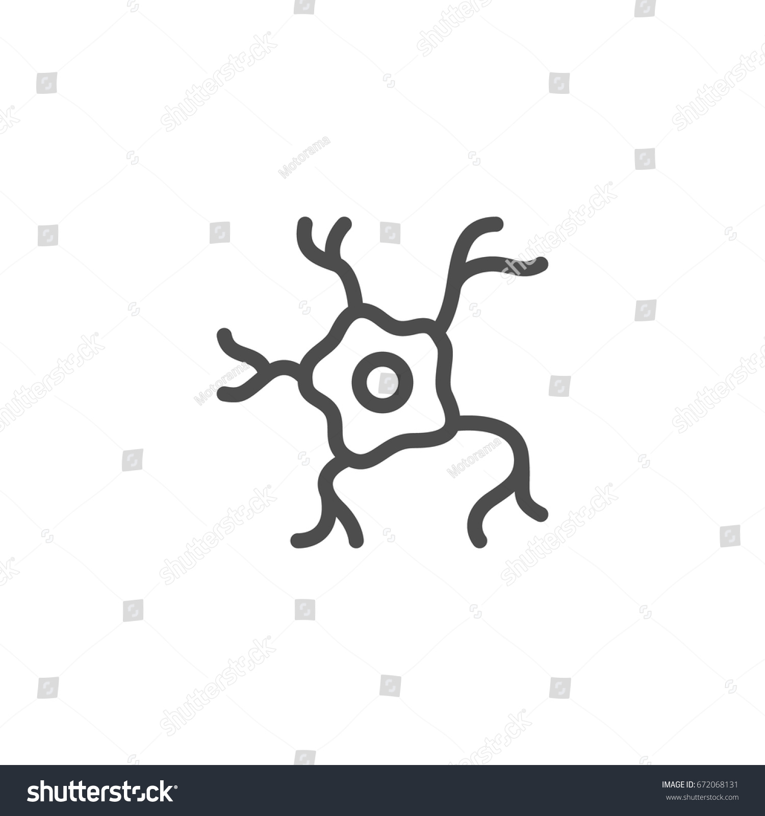 Nerve Cell Line Icon Stock Vector (Royalty Free) 672068131