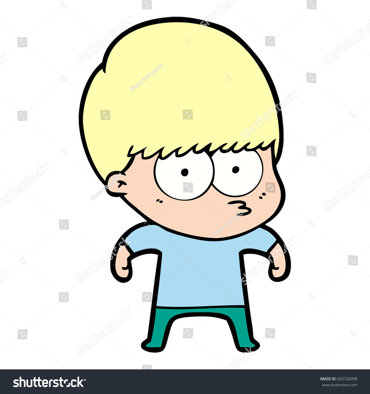 Nervous Cartoon Boy Stock Vector (Royalty Free) 650726998 | Shutterstock