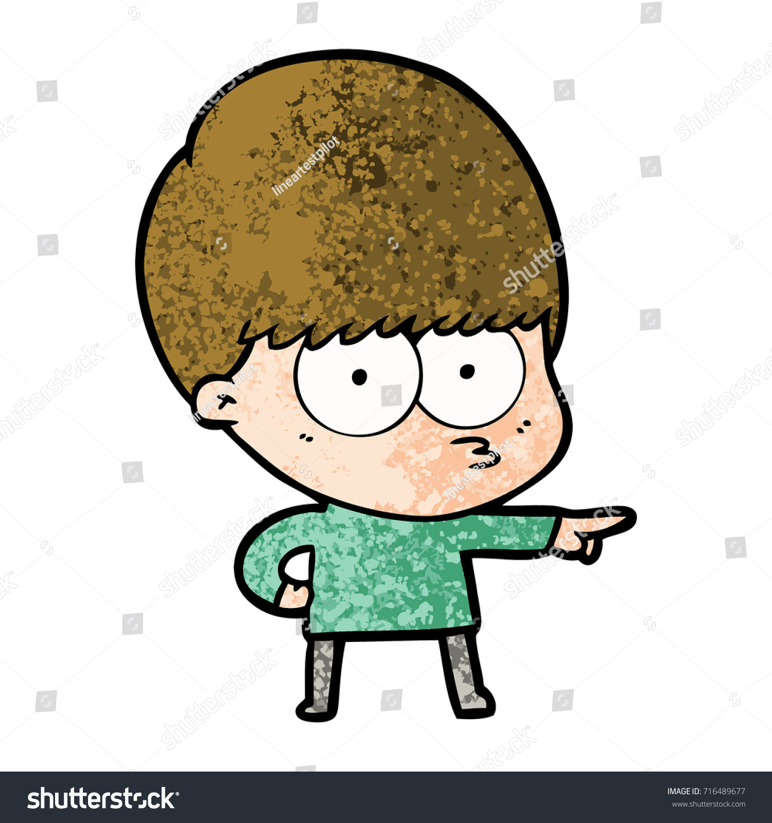 Nervous Cartoon Boy Stock Vector (Royalty Free) 716489677 | Shutterstock