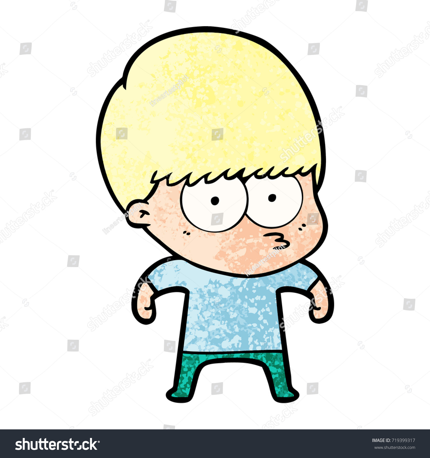 Nervous Cartoon Boy: เวกเตอร์สต็อก (ปลอดค่าลิขสิทธิ์) 719399317 ...