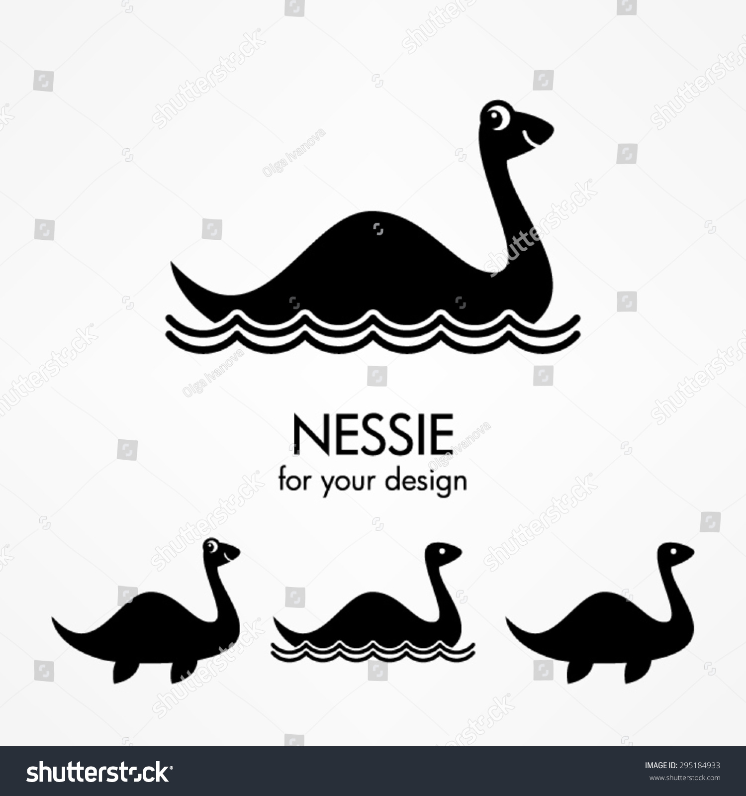 Nessie Icons Stock Vector 295184933 : Shutterstock