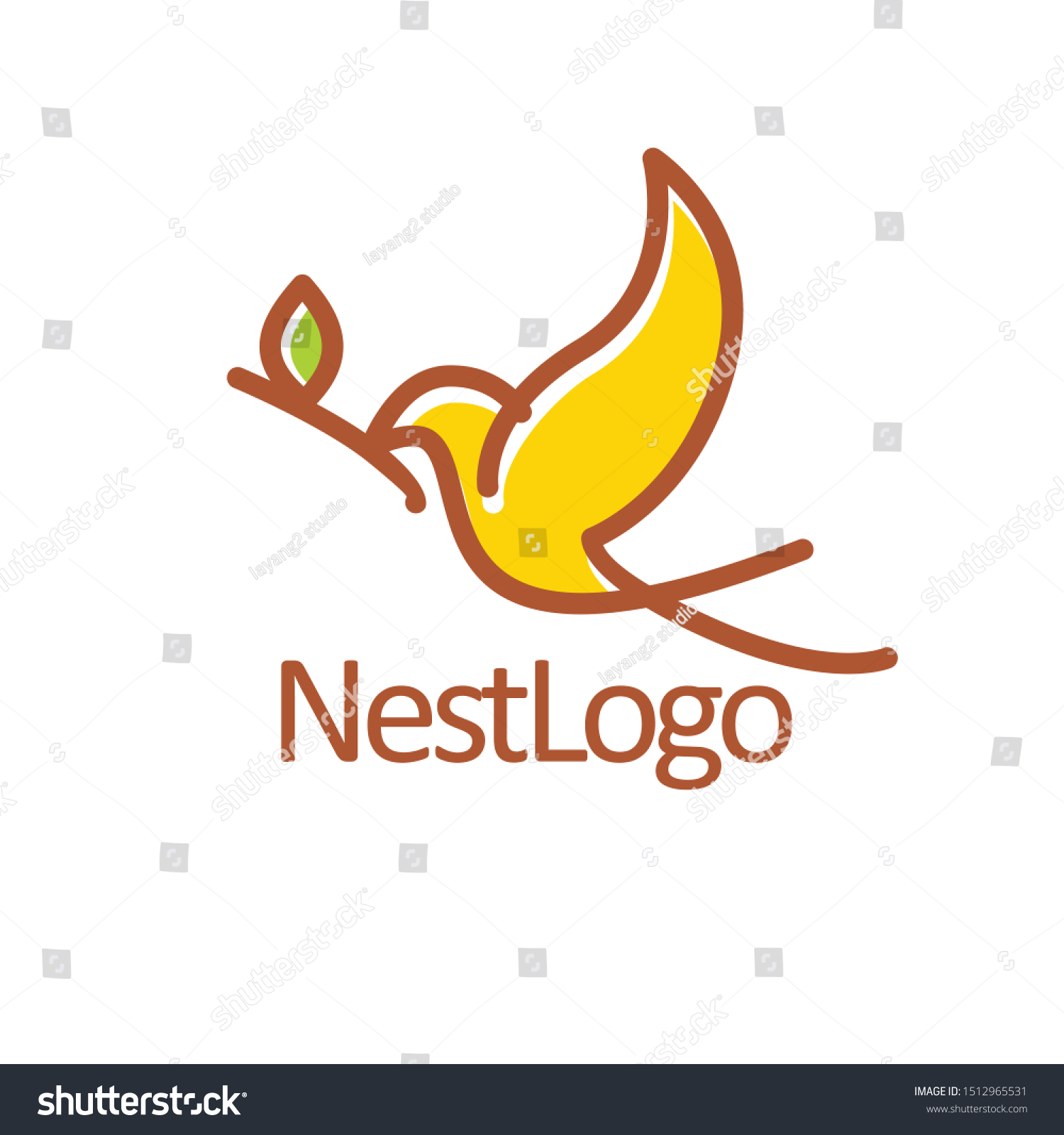 Nest Bird Logo Design Template Vector Stock Vector (Royalty Free ...