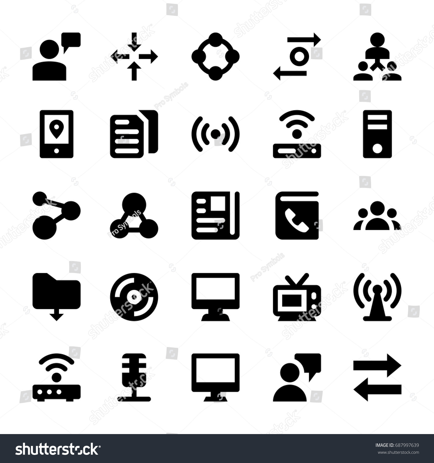 Network Communications Vector Icons 6 Stock Vector (Royalty Free ...