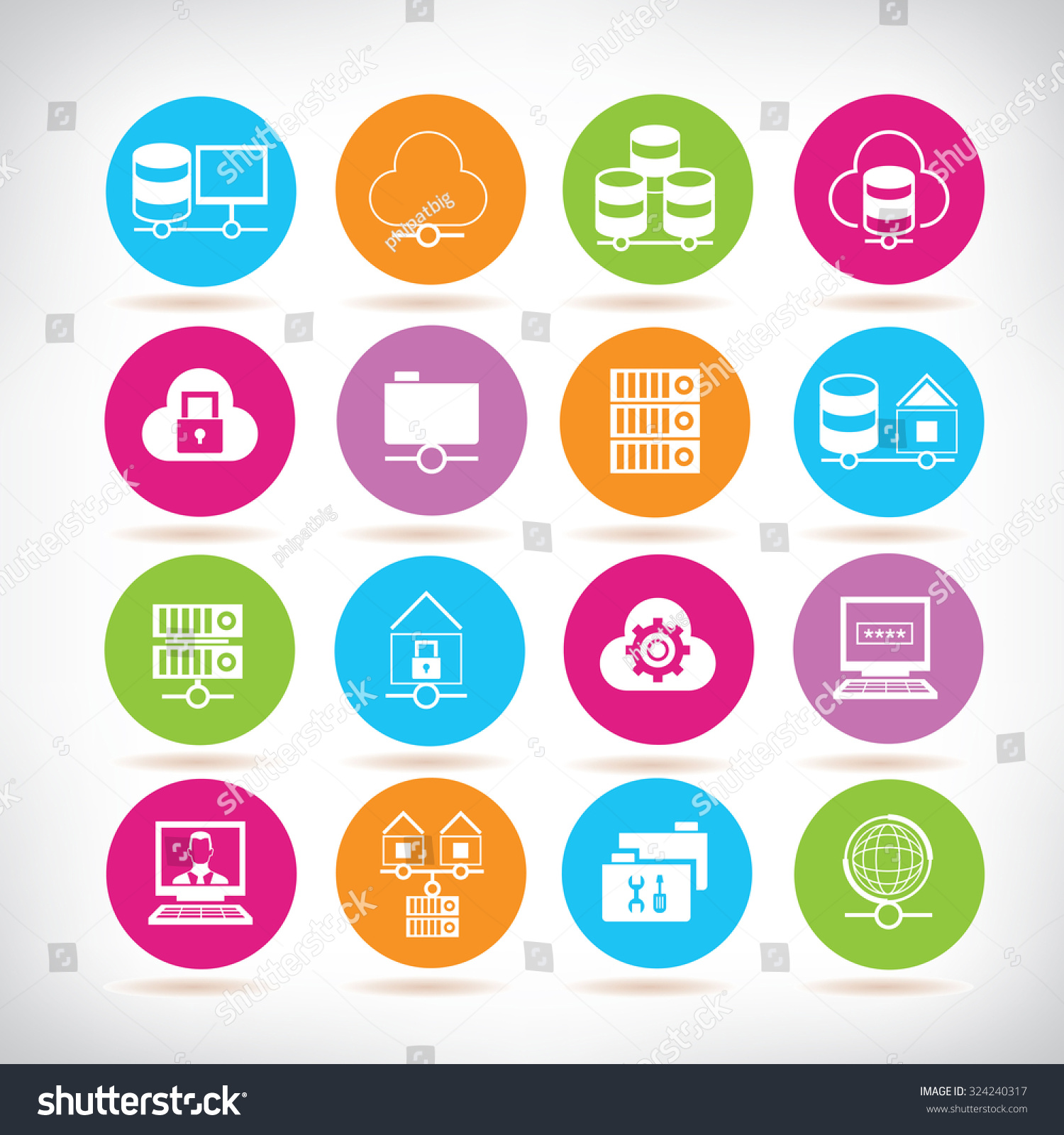 Network Server Icons Set Stock Vector (Royalty Free) 324240317