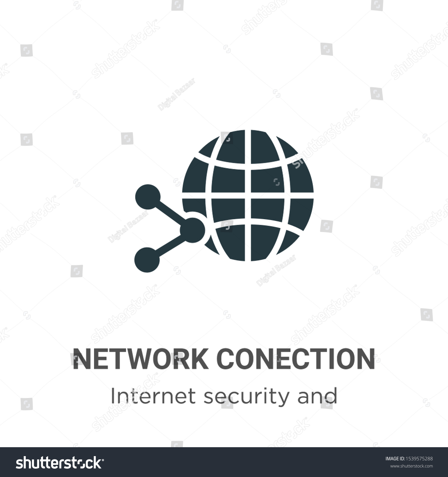 Network Conection Vector Icon On White Stock Vector (Royalty Free ...