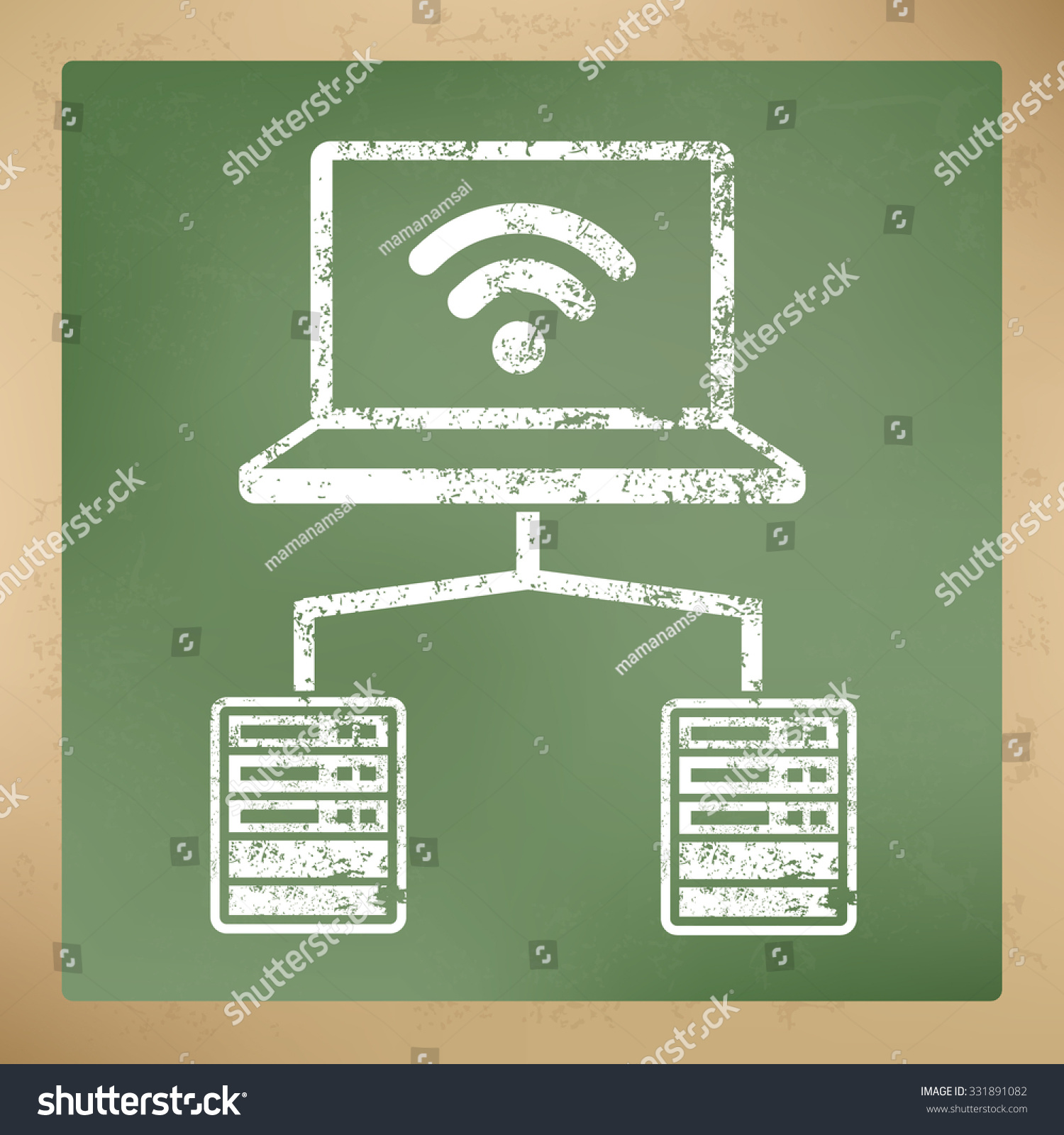 Networkdatabase Design On Blackboard Backgroundvector Stock Vector ...