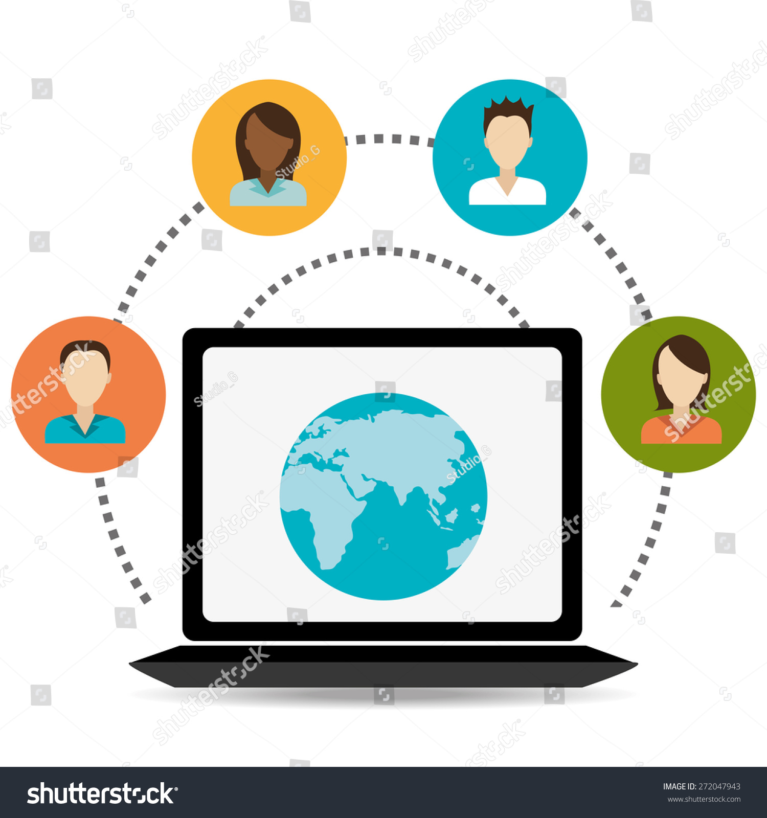 Network Design Over White Background Vector Stock Vector (Royalty Free ...