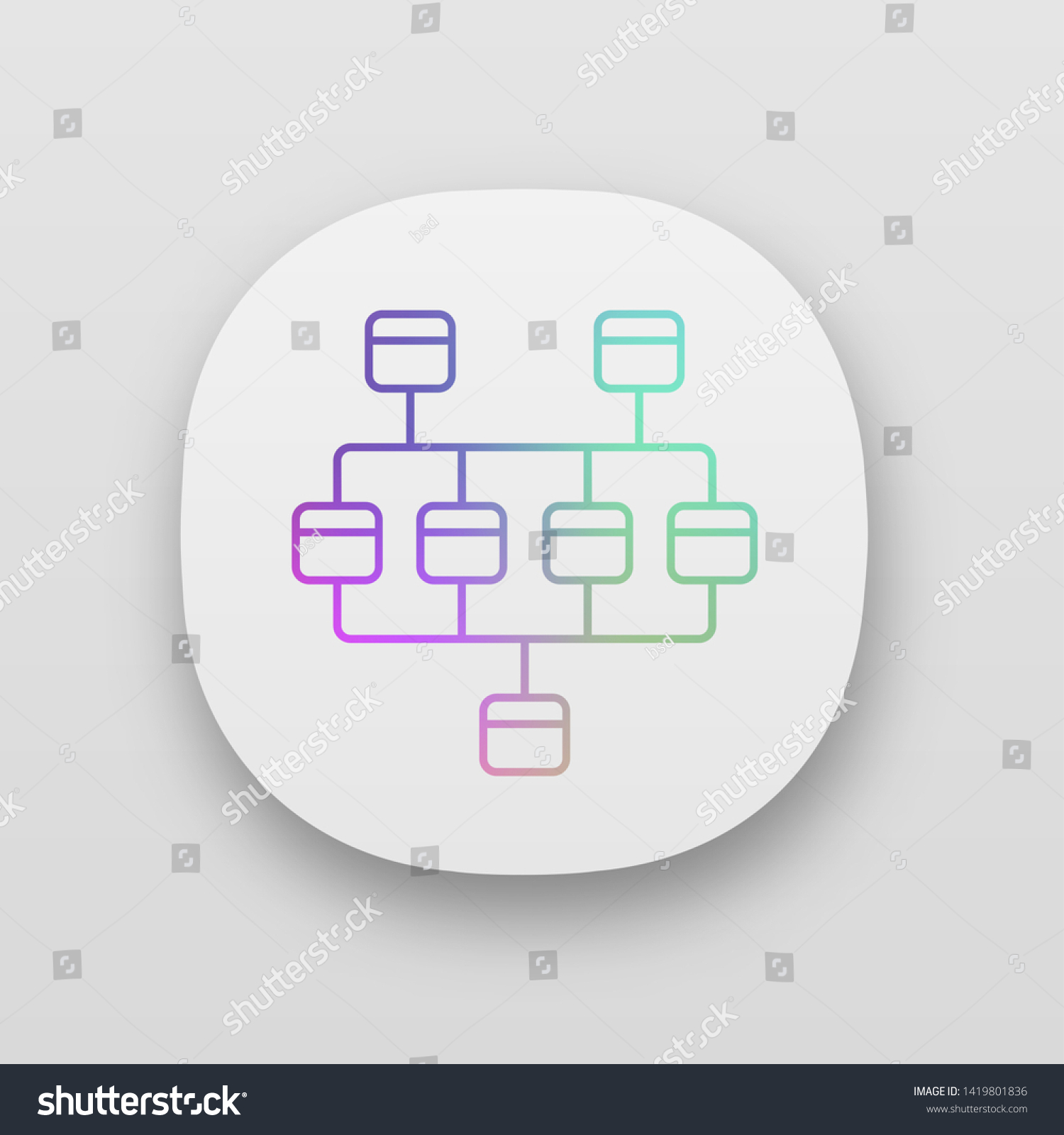 Network Diagram App Icon Cluster Diagram 스톡 벡터(로열티 프리) 1419801836 ...