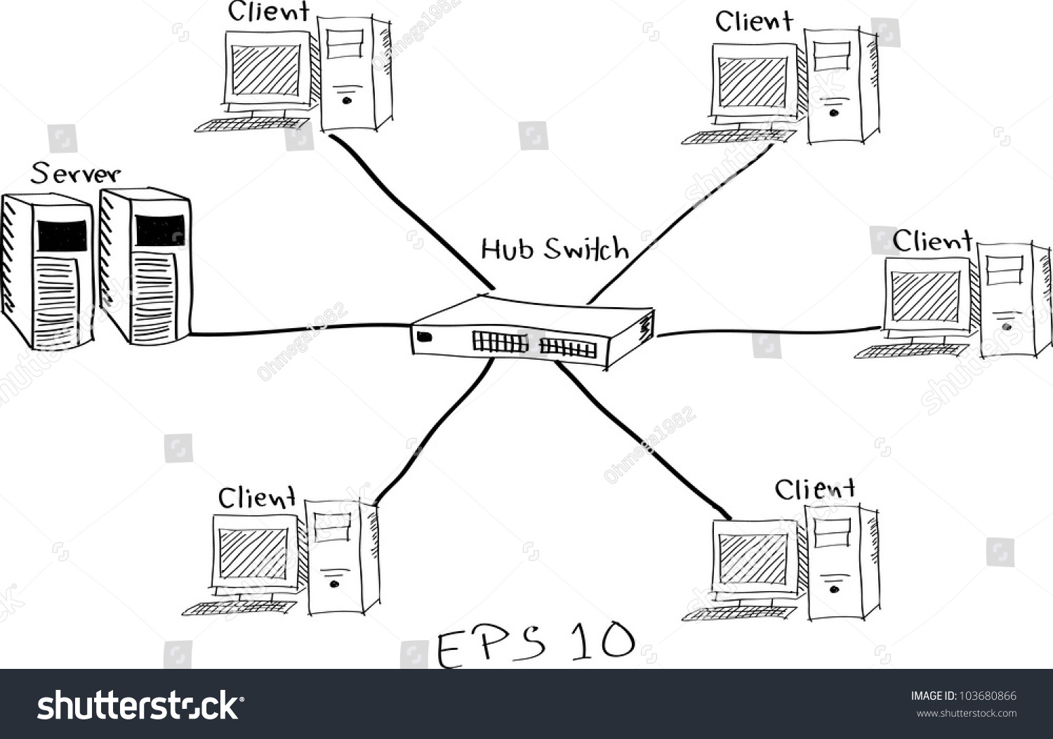 Network Diagram Illustrator Line Stock Vector 103680866 - Shutterstock