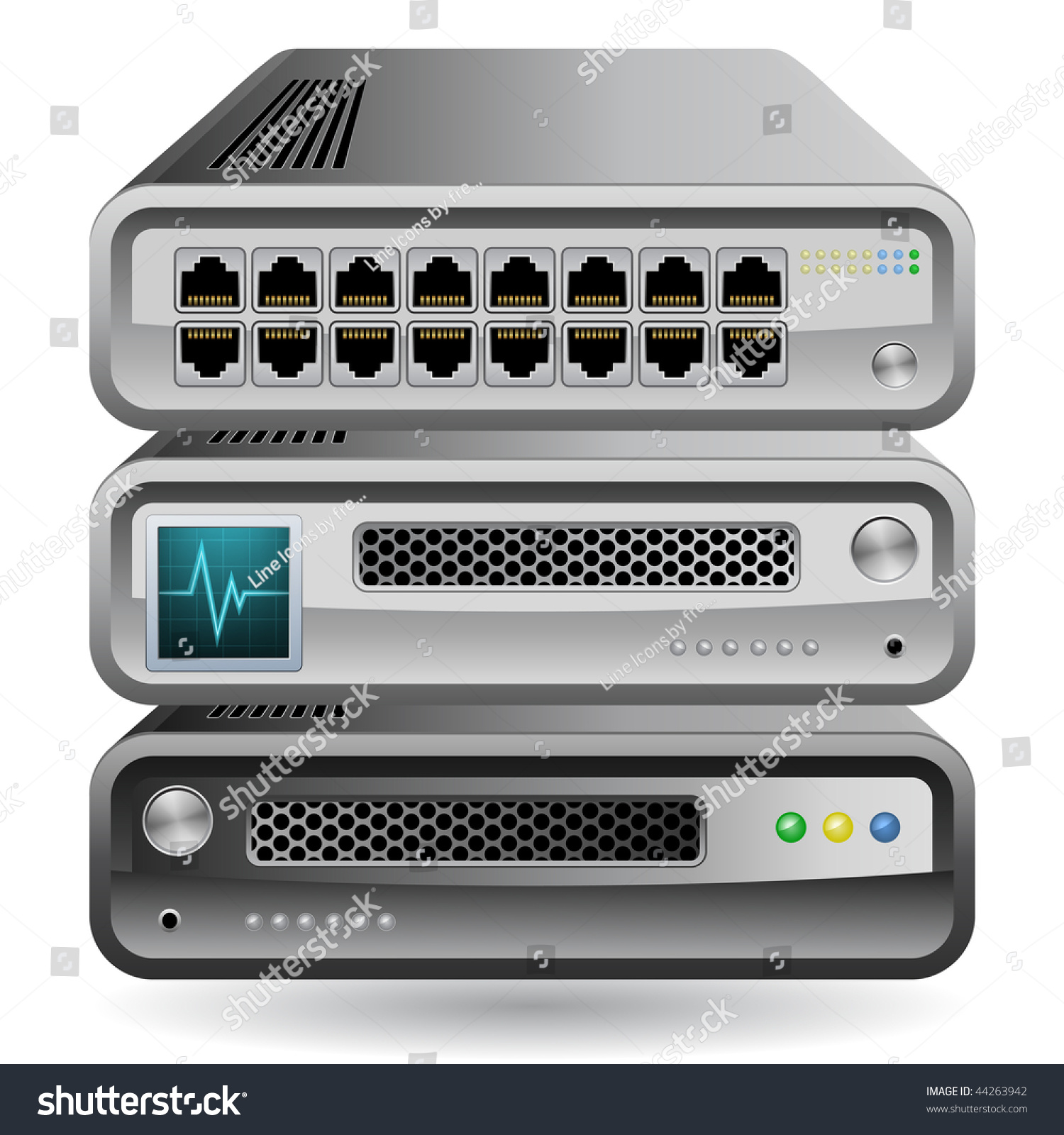 네트워크 장비 아이콘. 네트워크 라우터, 스위치 스톡 벡터(로열티 프리) 44263942 | Shutterstock